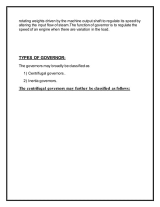 Design of hartnell governor | DOCX