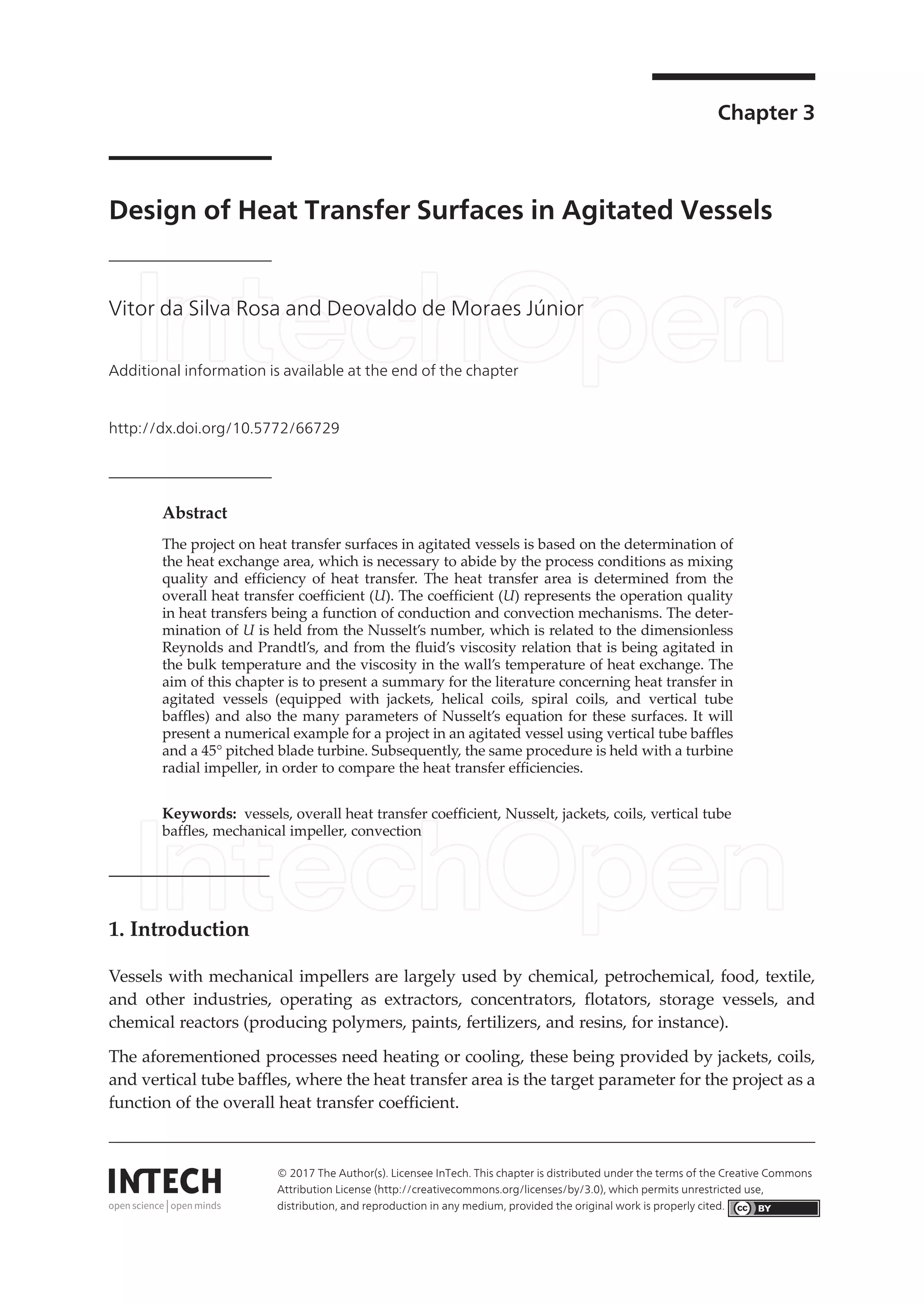 Design of heat transfer surfaces in agitated vessels | PDF