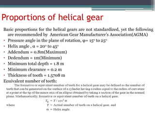 Design of helical gears with insights into procedure | PPTX