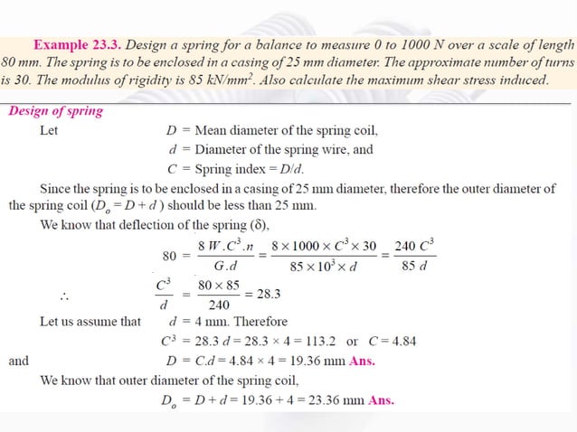 Design Of Helical Spring Against Static Loading Pptx Physics Science