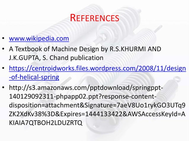 Design Of Helical Spring Against Static Loading Pptx Physics Science