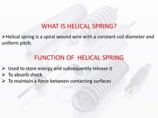 Design of helical spring against static loading | PPTX