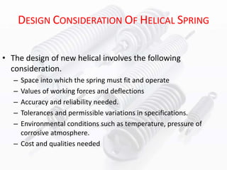 Design of helical spring against static loading | PPTX