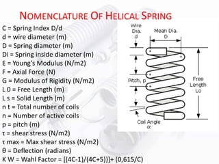 Design of helical spring against static loading | PPTX