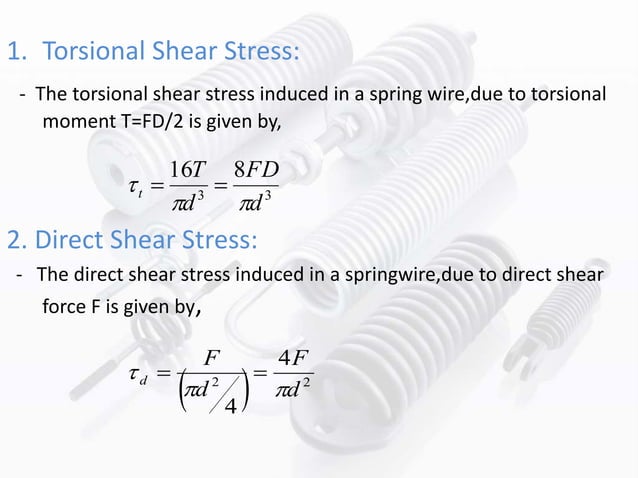 Design Of Helical Spring Against Static Loading Pptx Physics Science