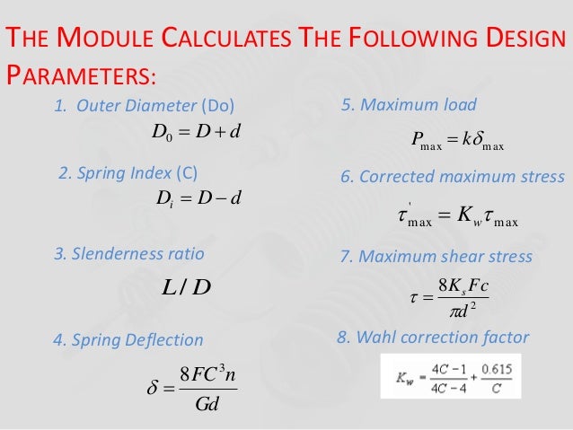 Design Of Helical Spring Against Static Loading