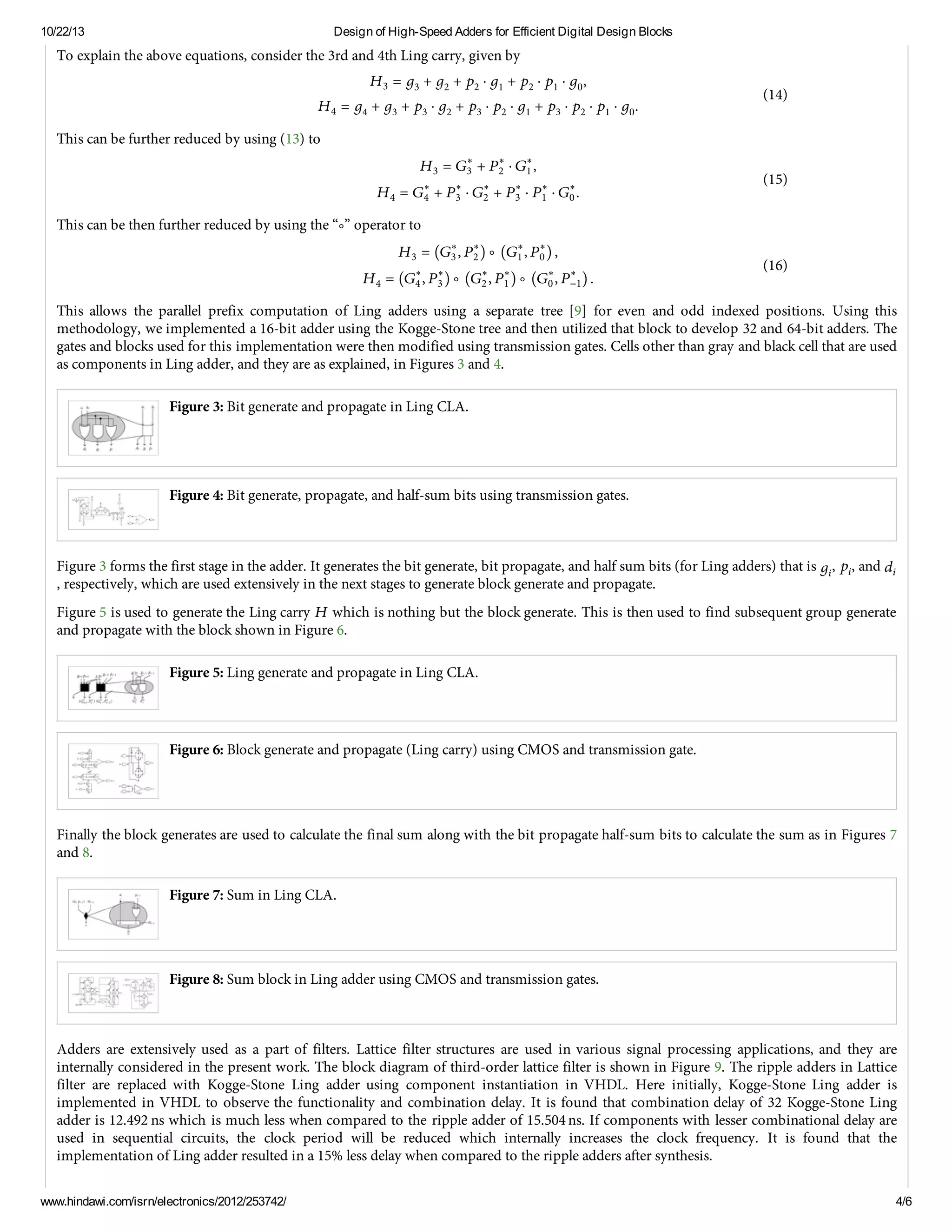 Design of high speed adders for efficient digital design blocks | PDF | Programming Languages ...