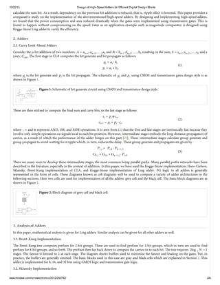 Design of high speed adders for efficient digital design blocks | PDF | Programming Languages ...