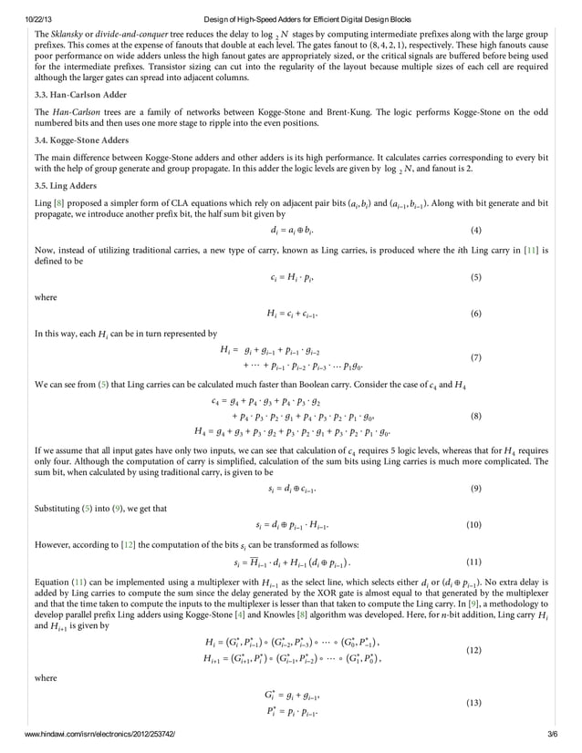 Design Of High Speed Adders For Efficient Digital Design Blocks Pdf Programming Languages