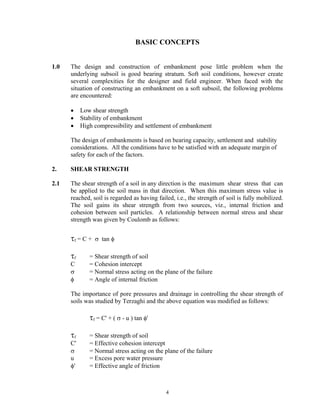 Design of high embankment official report | PDF
