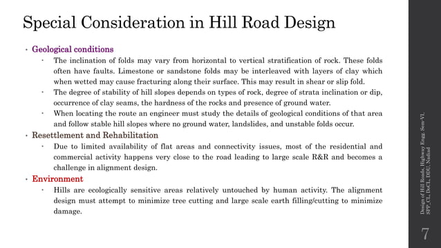 DESIGN OF HILL ROADS AND ITS ALIGNMENT.pptx | Weather | Science