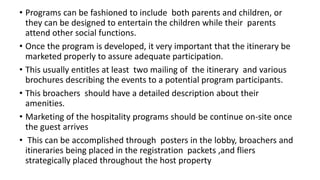 Design of hospitality program | PPTX