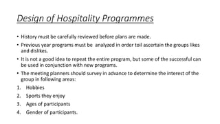 Design of hospitality program | PPTX