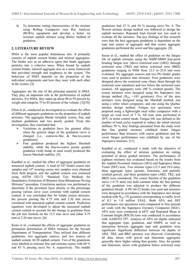 Design of hot mix asphalt using bailey method of gradation | PDF
