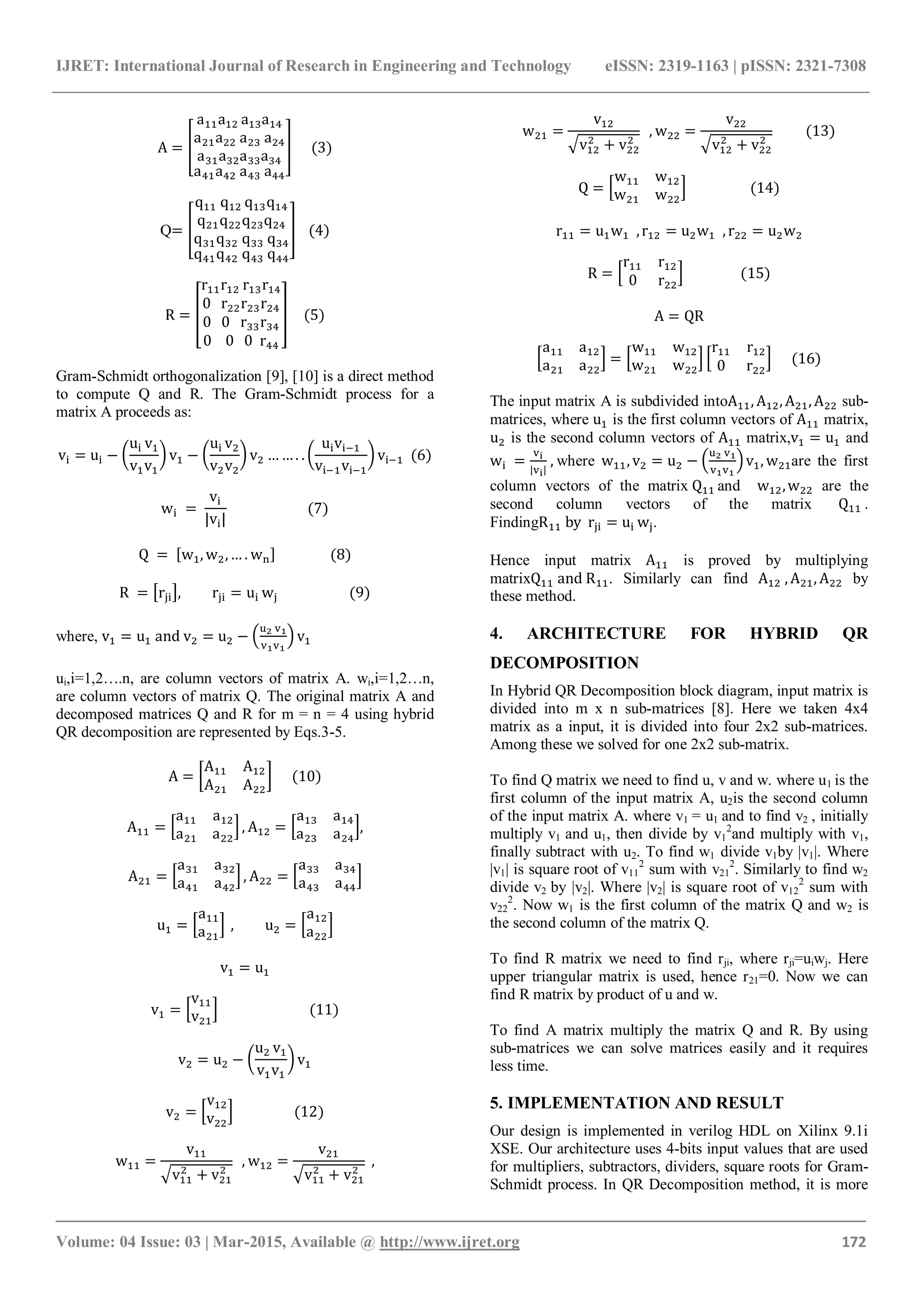 Design of hybrid qrd architecture using mimo ofdm systems | PDF
