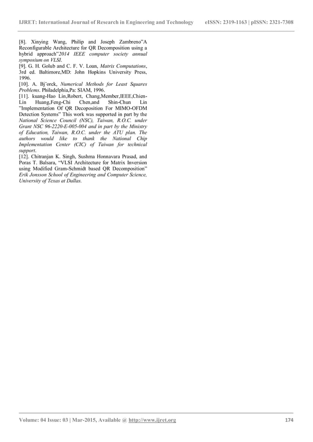 Design of hybrid qrd architecture using mimo ofdm systems | PDF