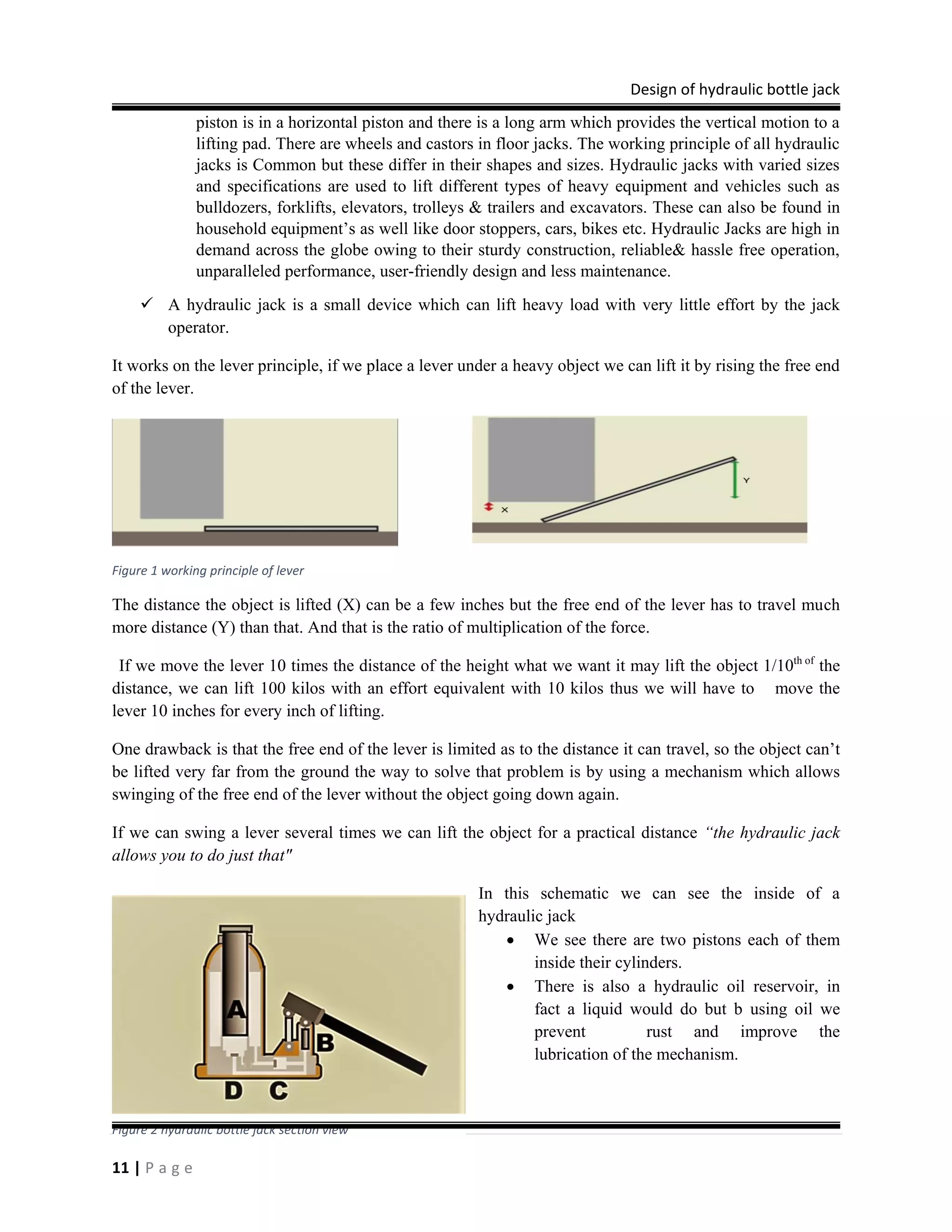 Design of hydraulic bottle jack | PDF