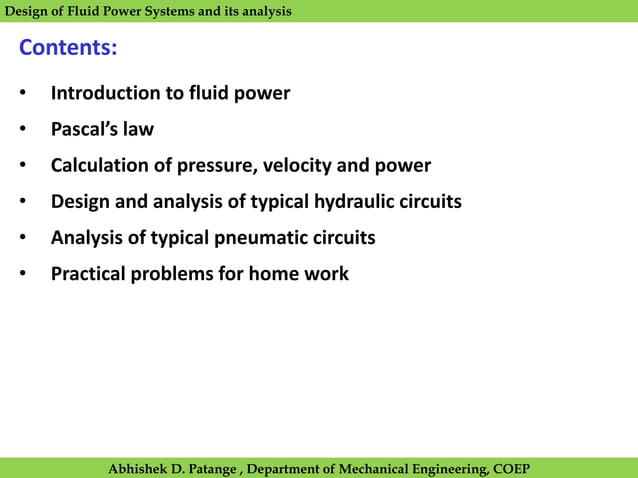 Design of Fluid Power Systems and its analysis (Hydraulics and Pneumatics circuit design) | PPTX ...