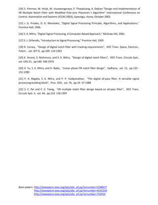 Design of iir notch filters and narrow and wide band filters | PDF