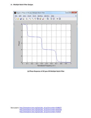 Design of iir notch filters and narrow and wide band filters | PDF