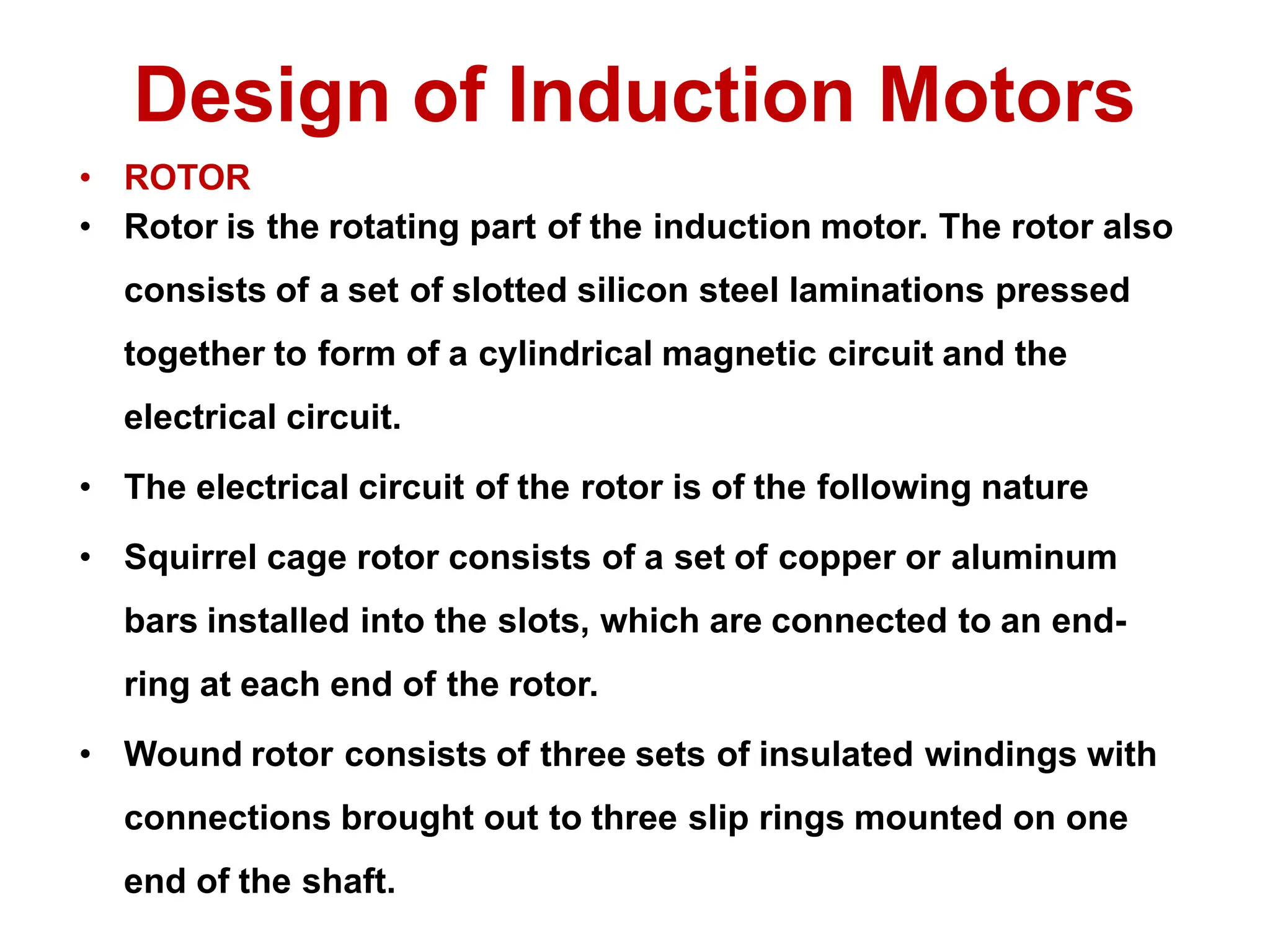 Design of Induction Motors with construction | PDF