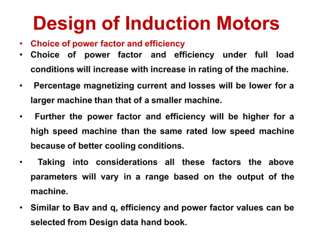 Design of Induction Motors with construction | PDF | Physics | Science