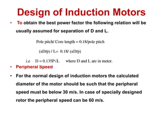 Design of Induction Motors with construction | PDF