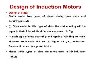 Design of Induction Motors with construction | PDF