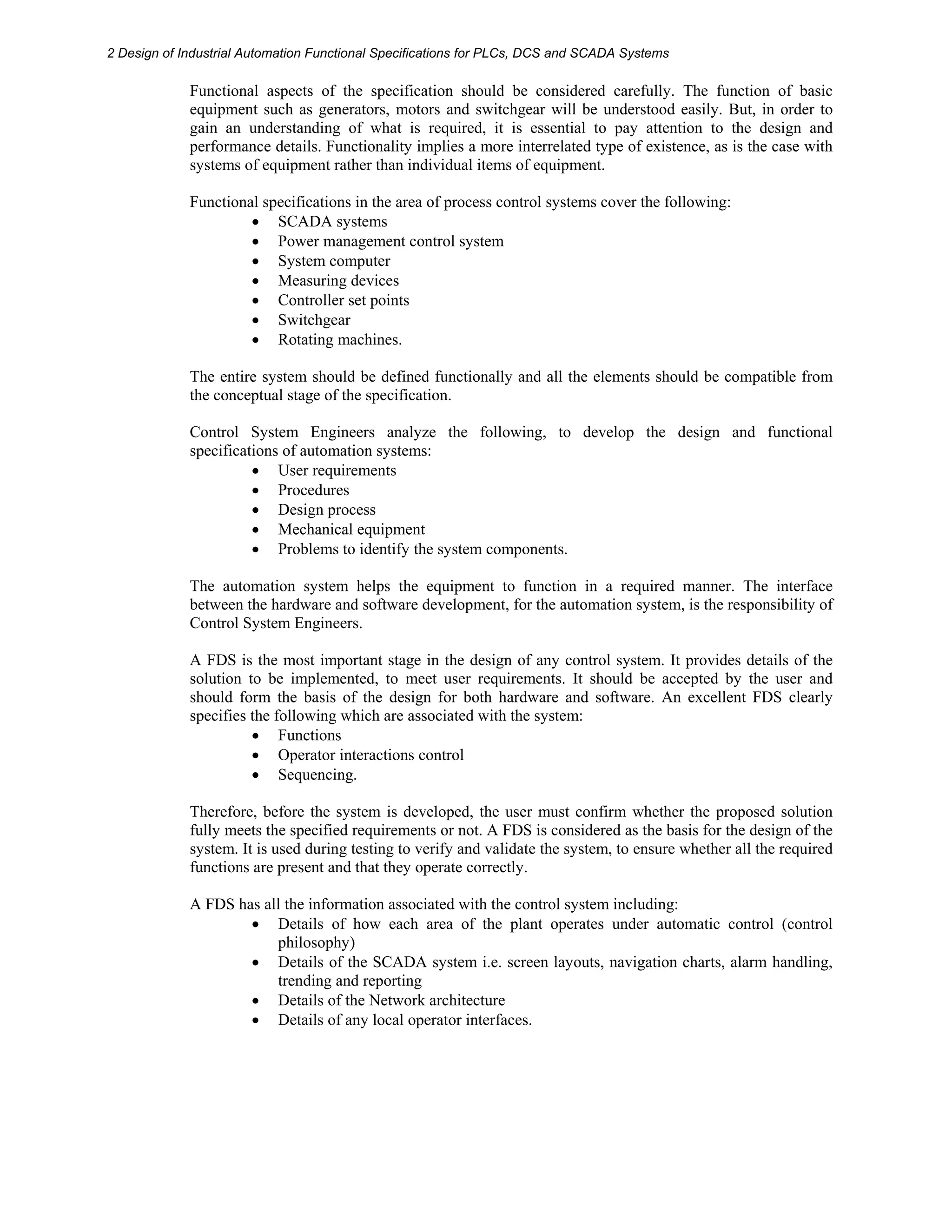 Design of Industrial Automation Functional Specifications for PLCs, DCs ...