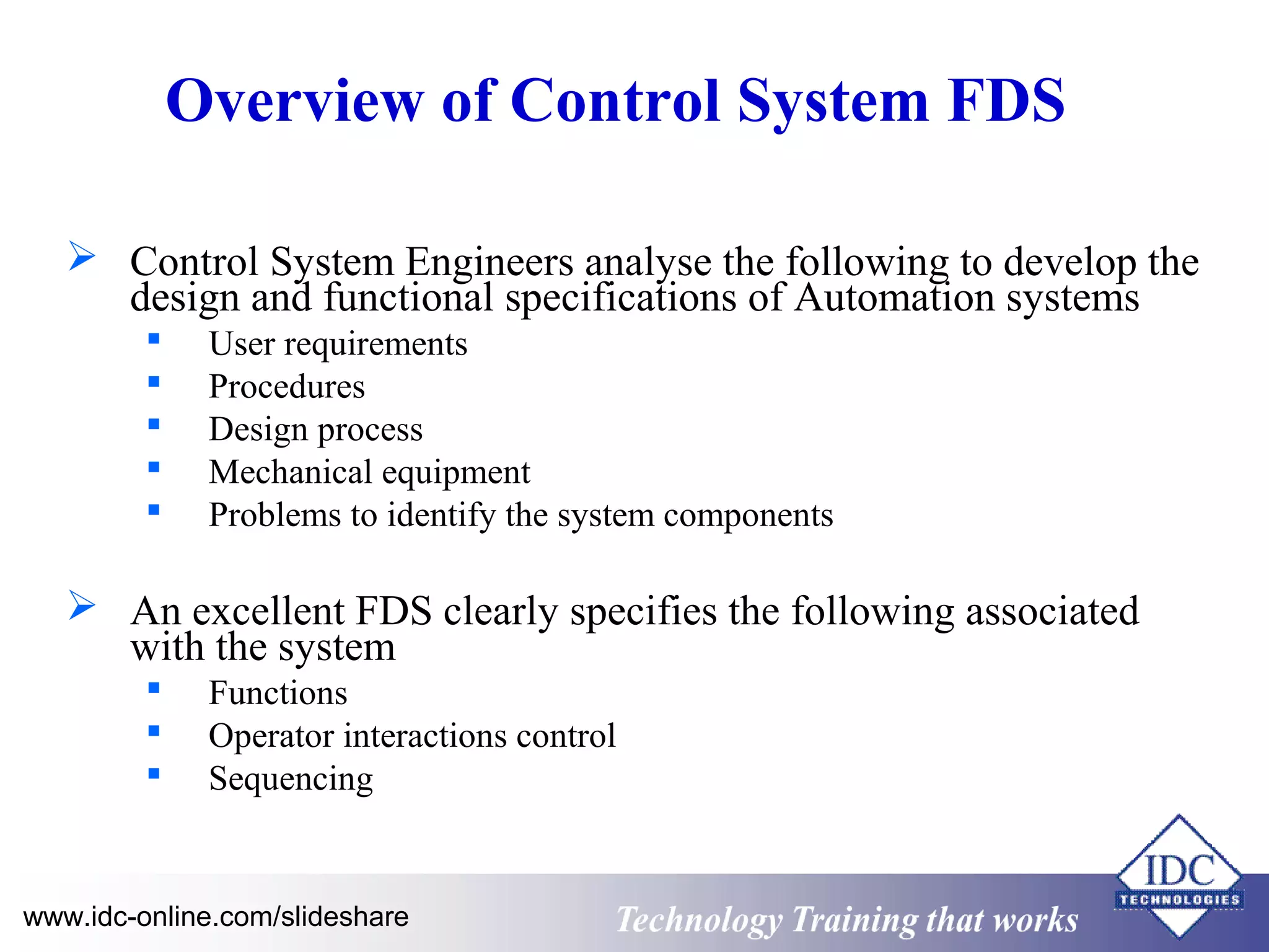 Design of Industrial Automation Functional Specifications for PLCs ...