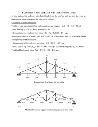 Design of Industrial truss, mechanism of truss | PDF