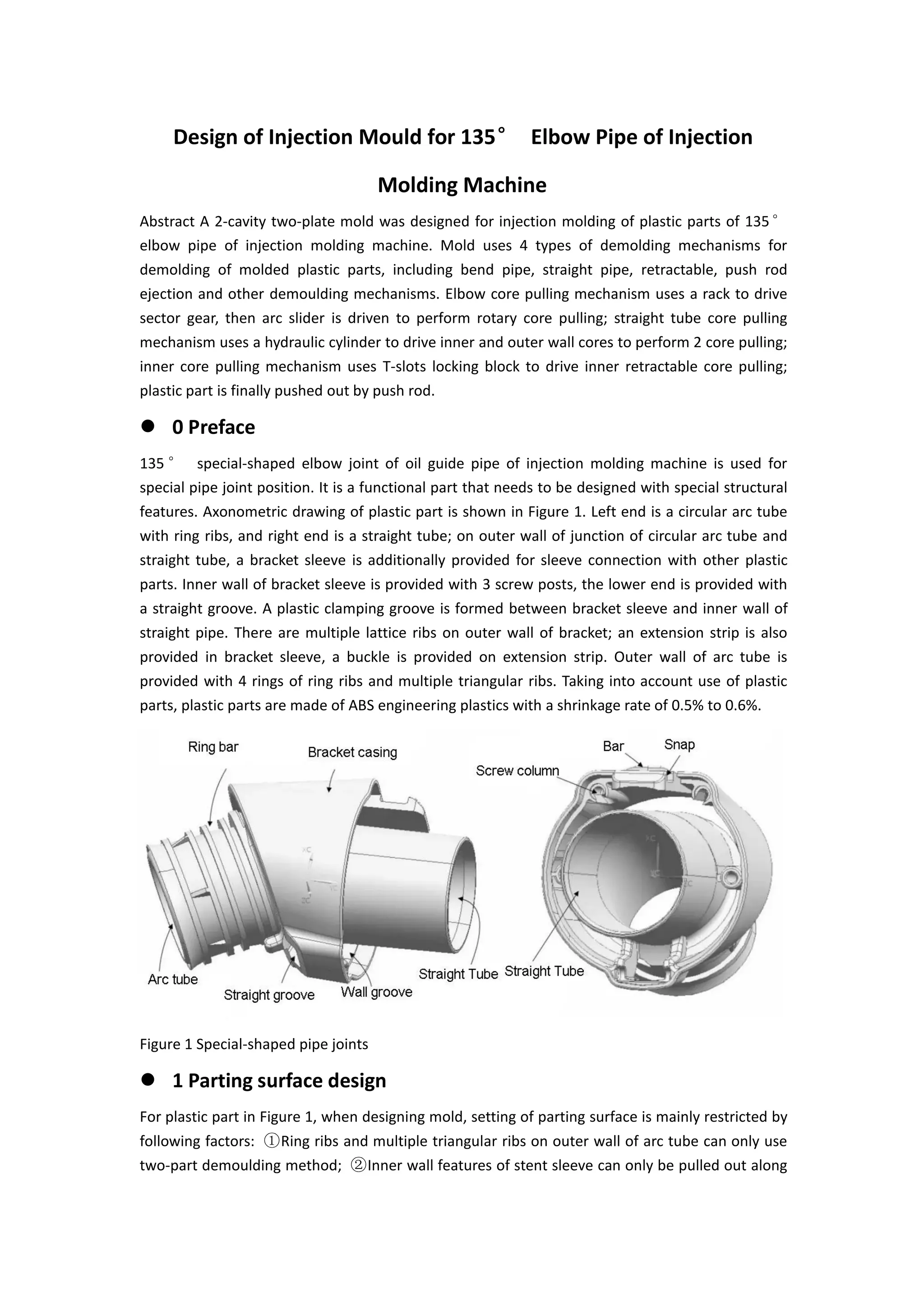 Design of injection mould for 135° elbow pipe of i | PDF