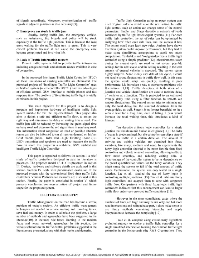 Design of intelligent traffic light controller using gsm & embedded system | PDF | Computing ...