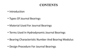 Design of journal bearings | PPTX