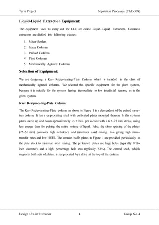 Design of karr extractor | DOCX