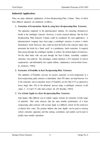 Design of karr extractor | DOCX