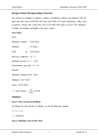 Design of karr extractor | DOCX