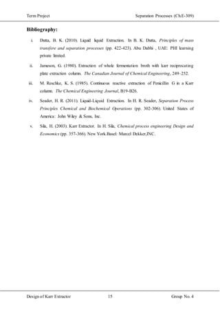 Design of karr extractor | DOCX