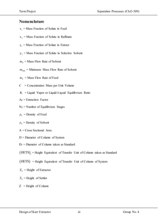 Design of karr extractor | DOCX