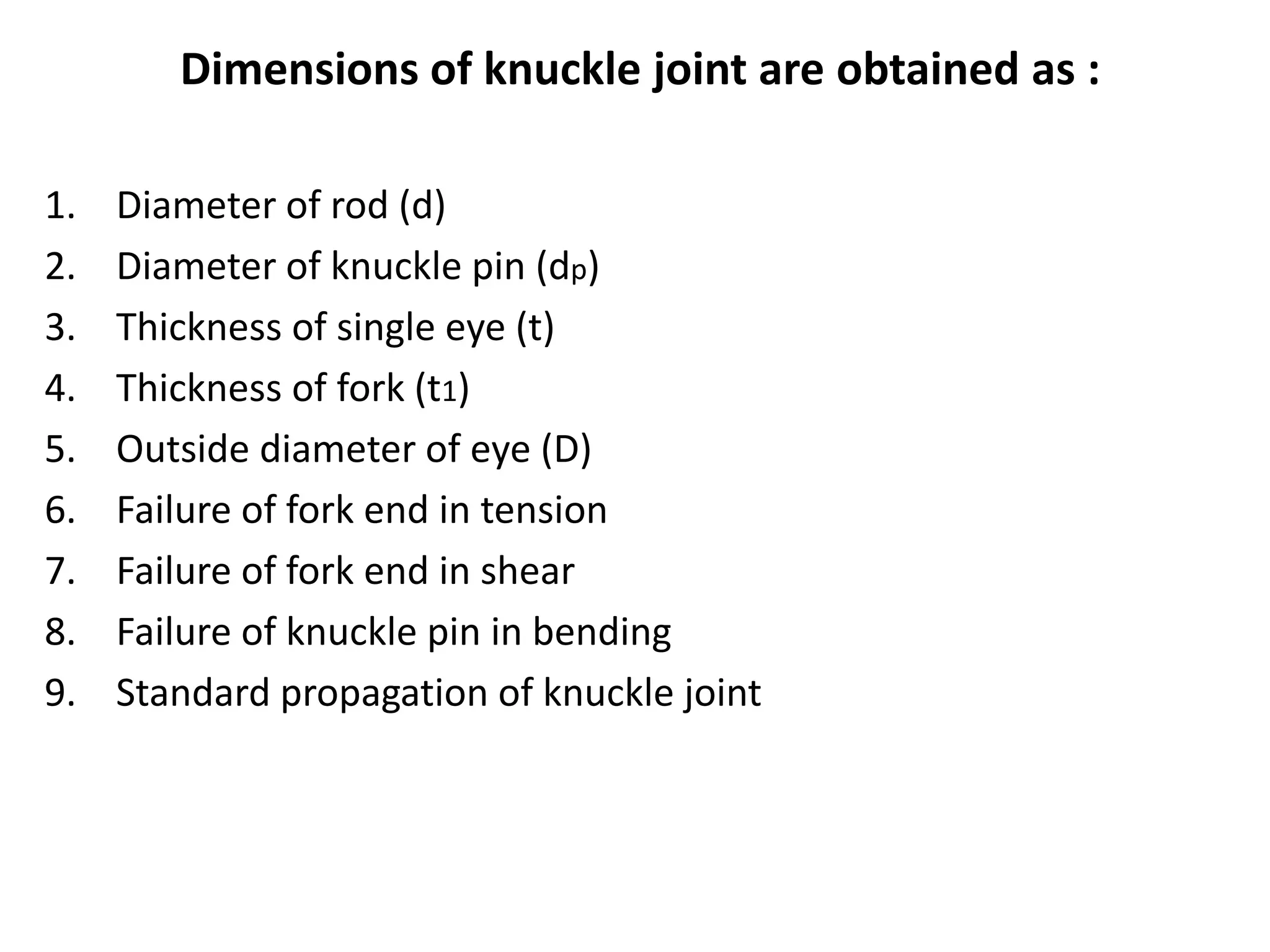 Design of knuckle joint (machine design & industrial drafting ) | PPTX