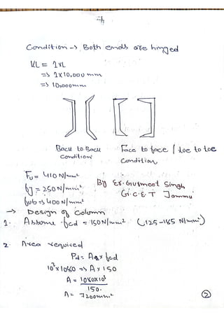 Design of lacing column By Er Gurmeet Singh GCET JAMMU | PDF