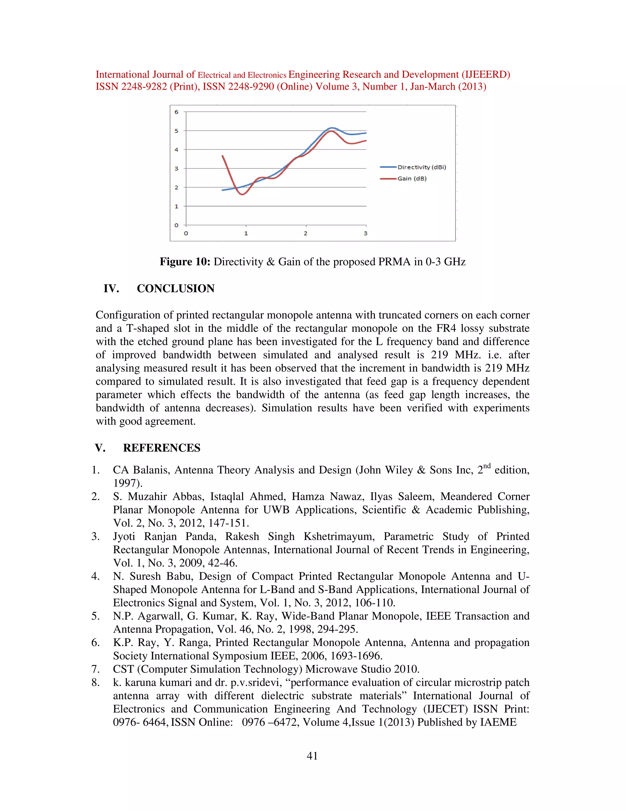 Design of l band truncated corner printed rectangular monopole antenna ...