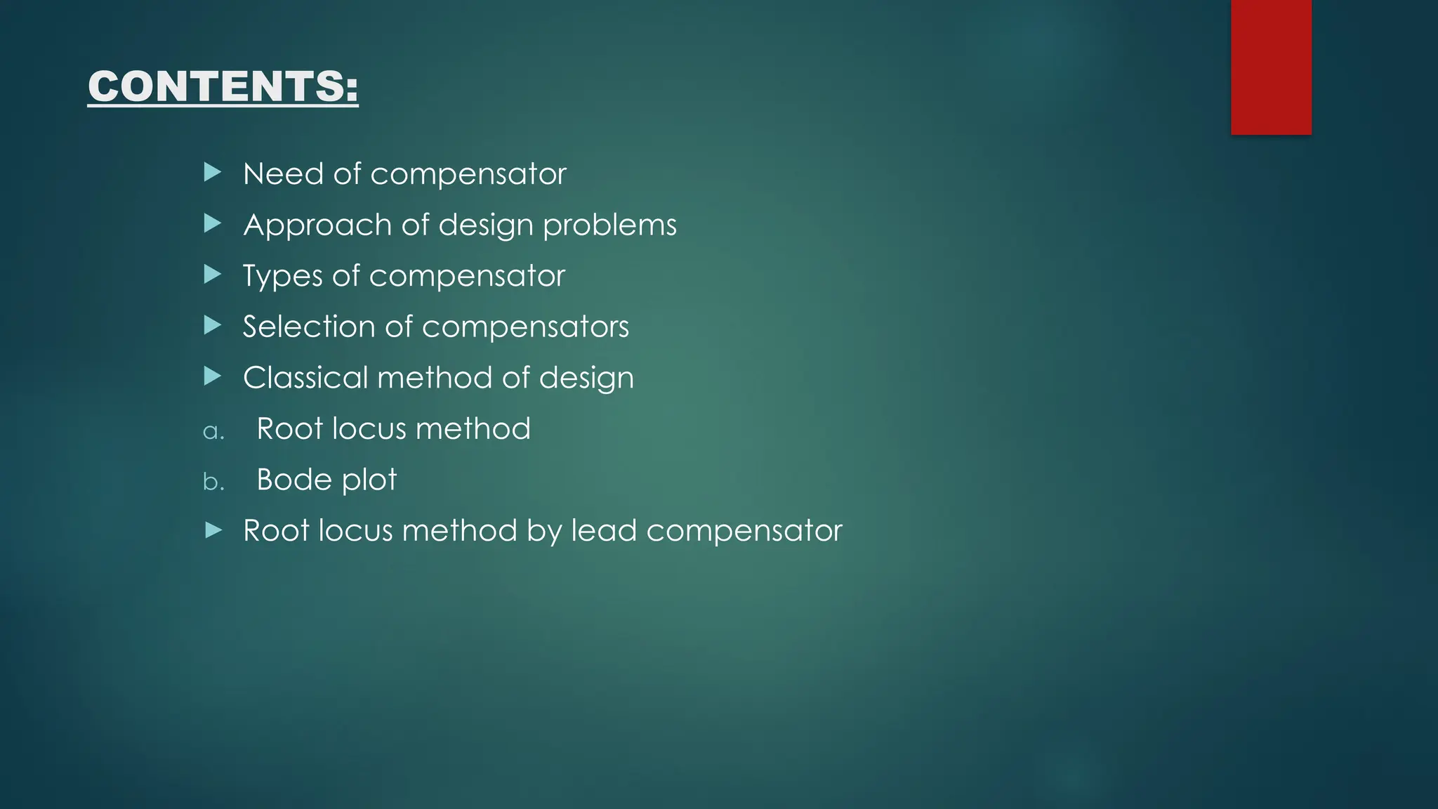 Design of Lead compensator by using Root locus.pptx