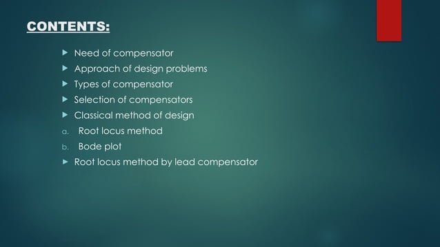 Design of Lead compensator by using Root locus.pptx