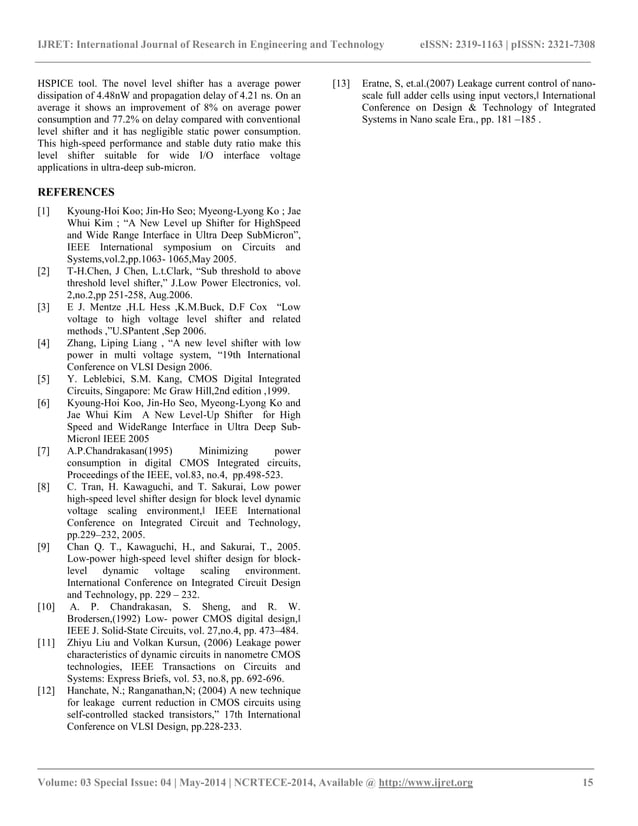 Design of low power high speed level shifter | PDF