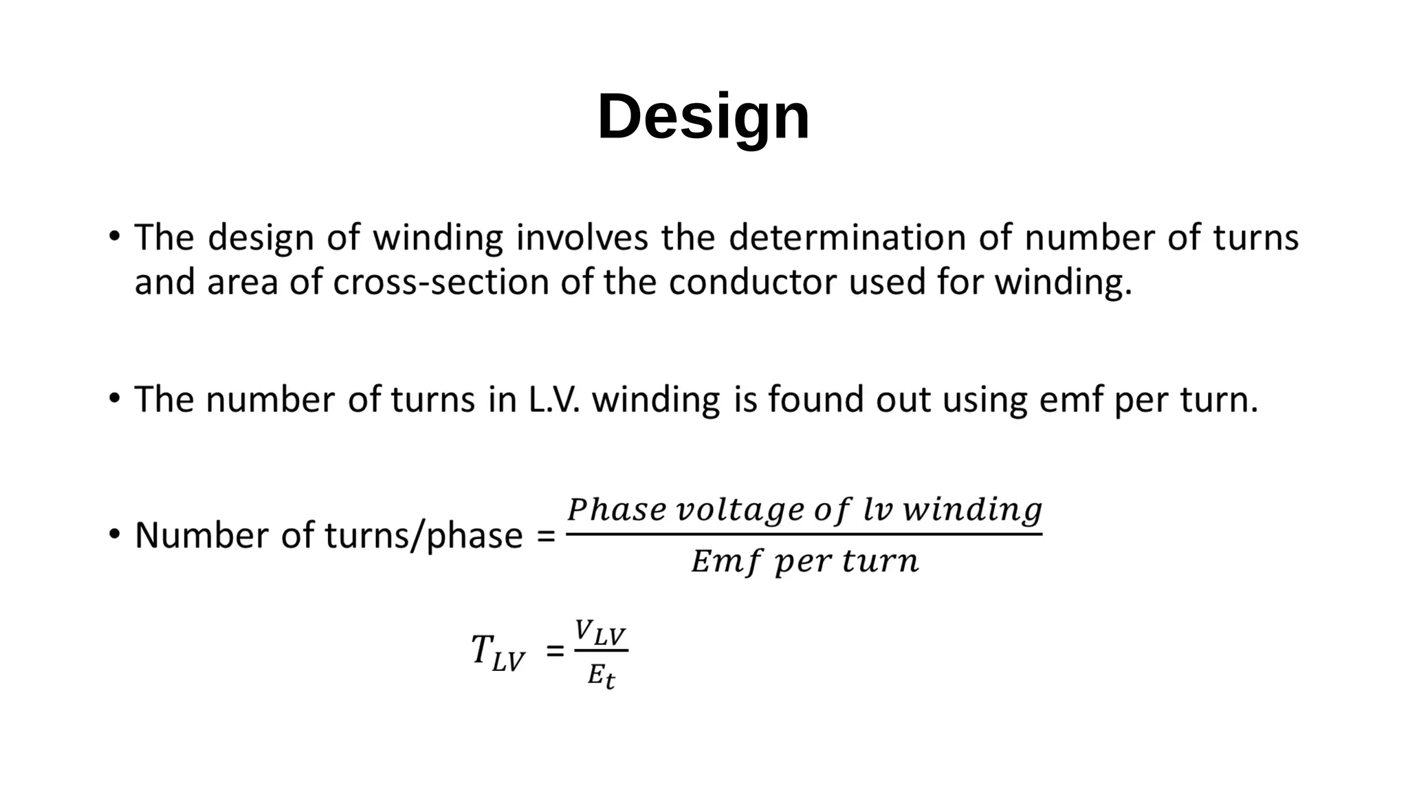 Design of lv winding | PPT