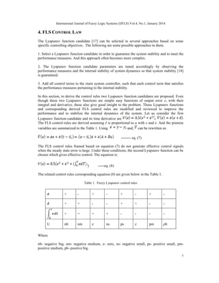 Design of lyapunov based fuzzy logic | PDF