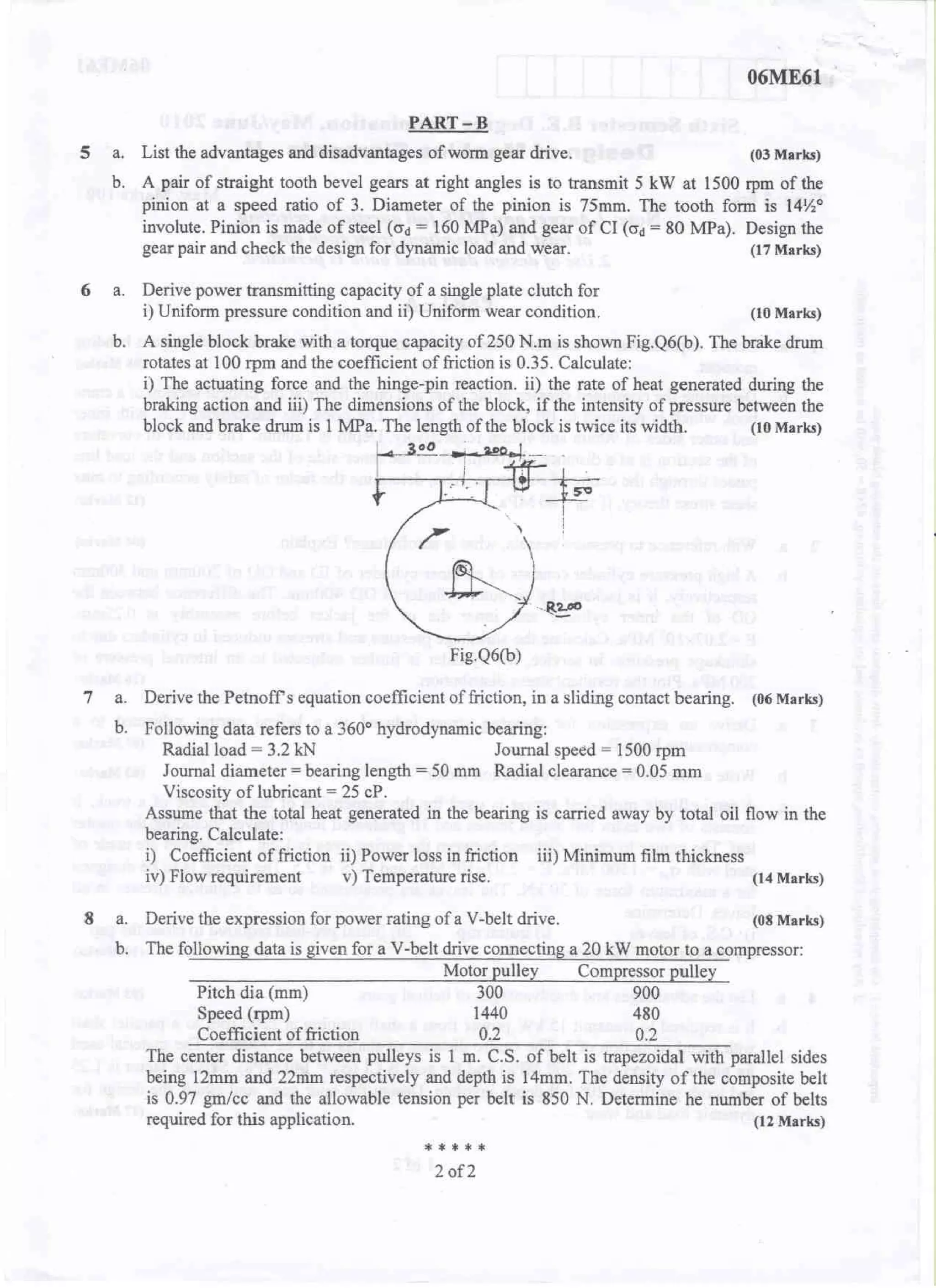 Design of machine elements ii may 2010 | PDF