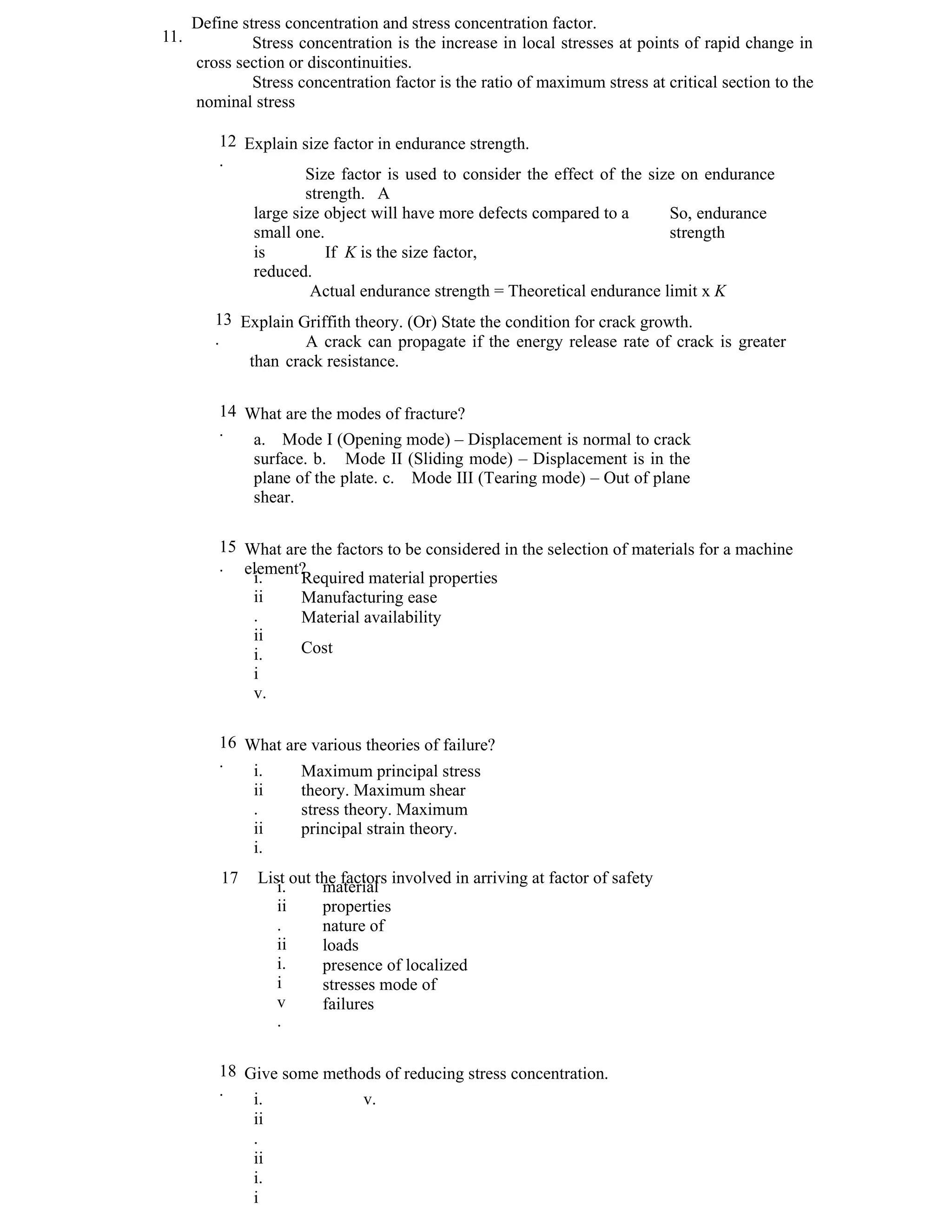 Design of machine_elements 2 marks with answer | DOC