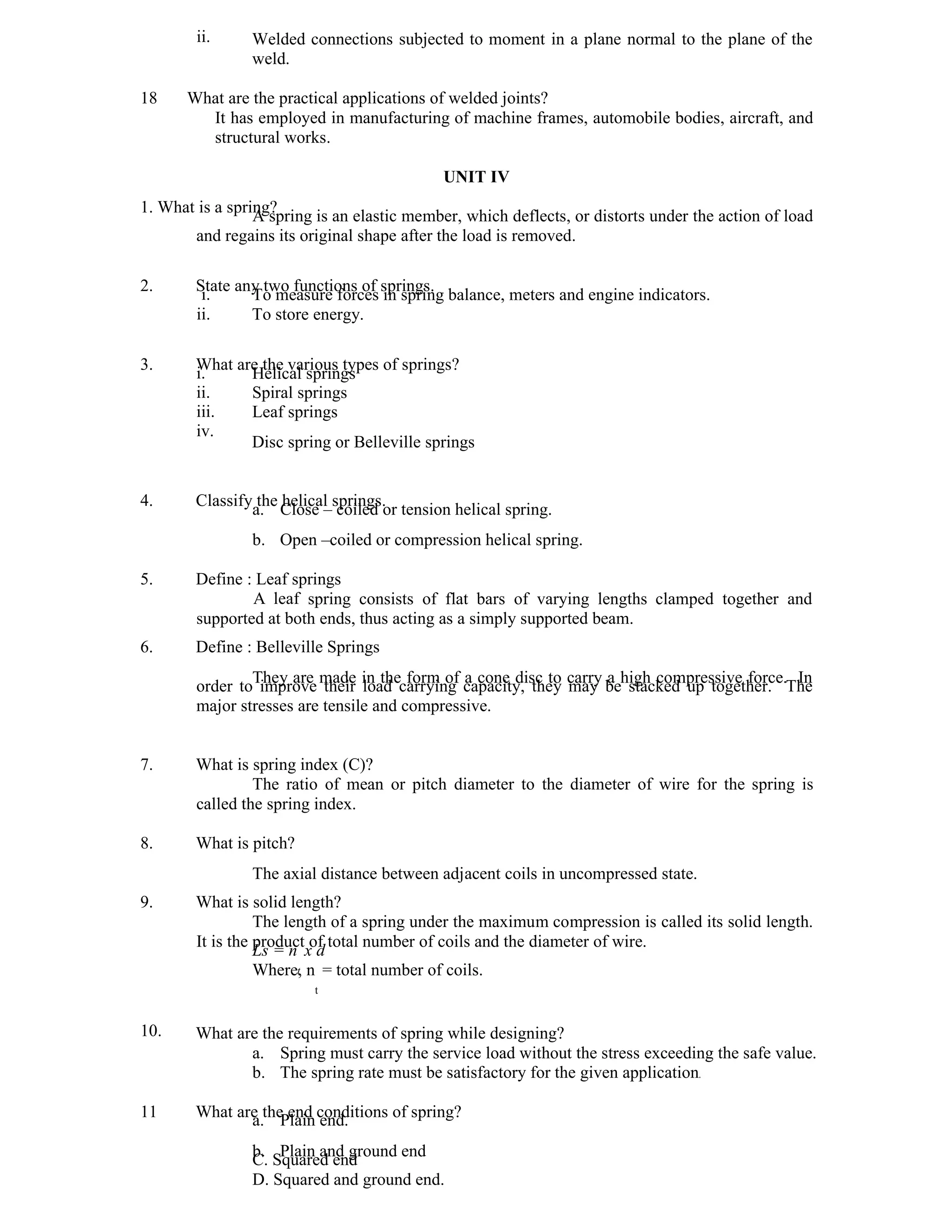Design of machine_elements 2 marks with answer | DOC
